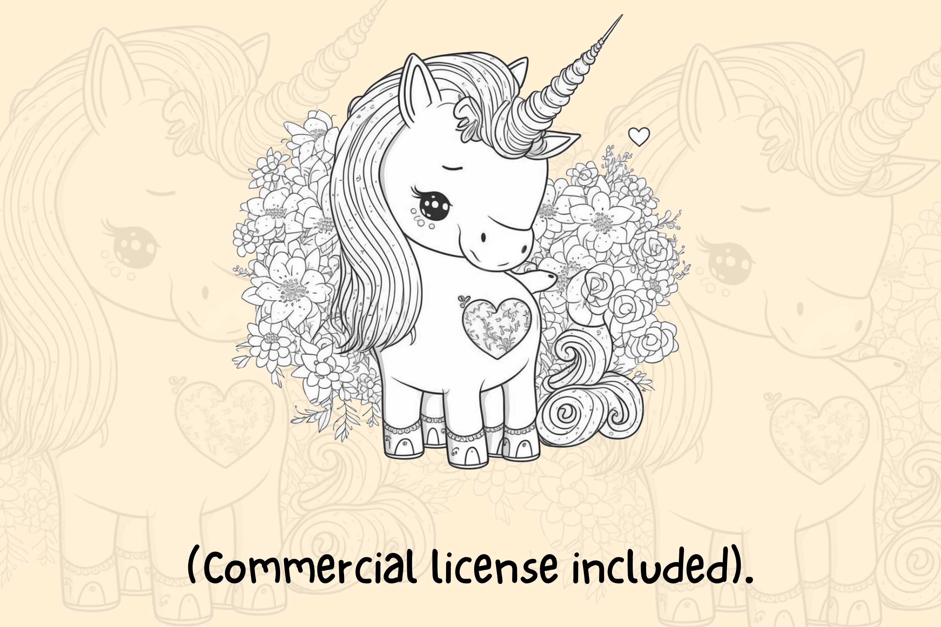 Digi Stamp Unicorn, Digi Stamp, Cute Unicorn, Procreate Stamps, Digital ...