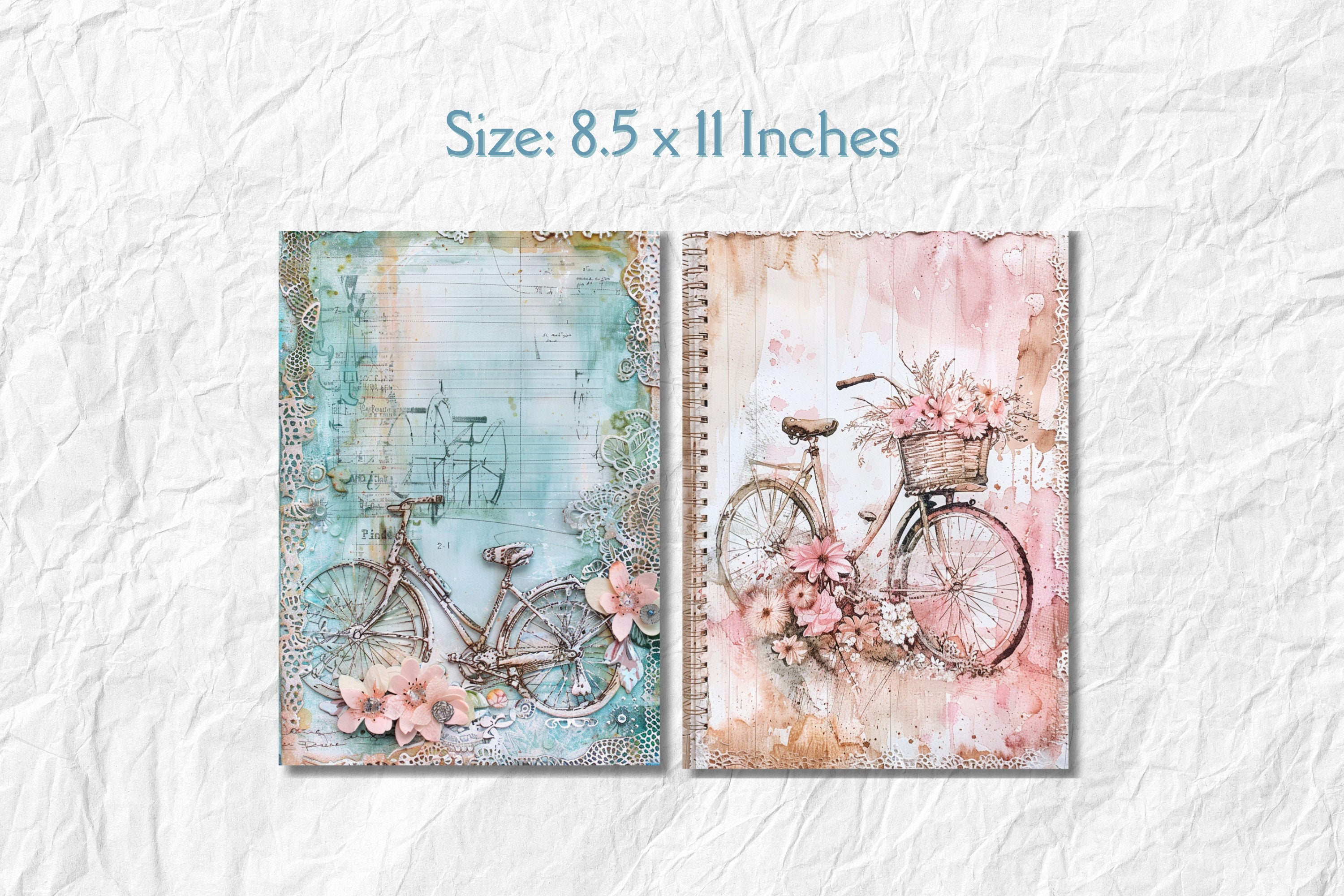 Bicycle Junk Journal Paper, Bicycle Journal Paper, Junk Journal Kit, Bike Junk Journal Paper ...