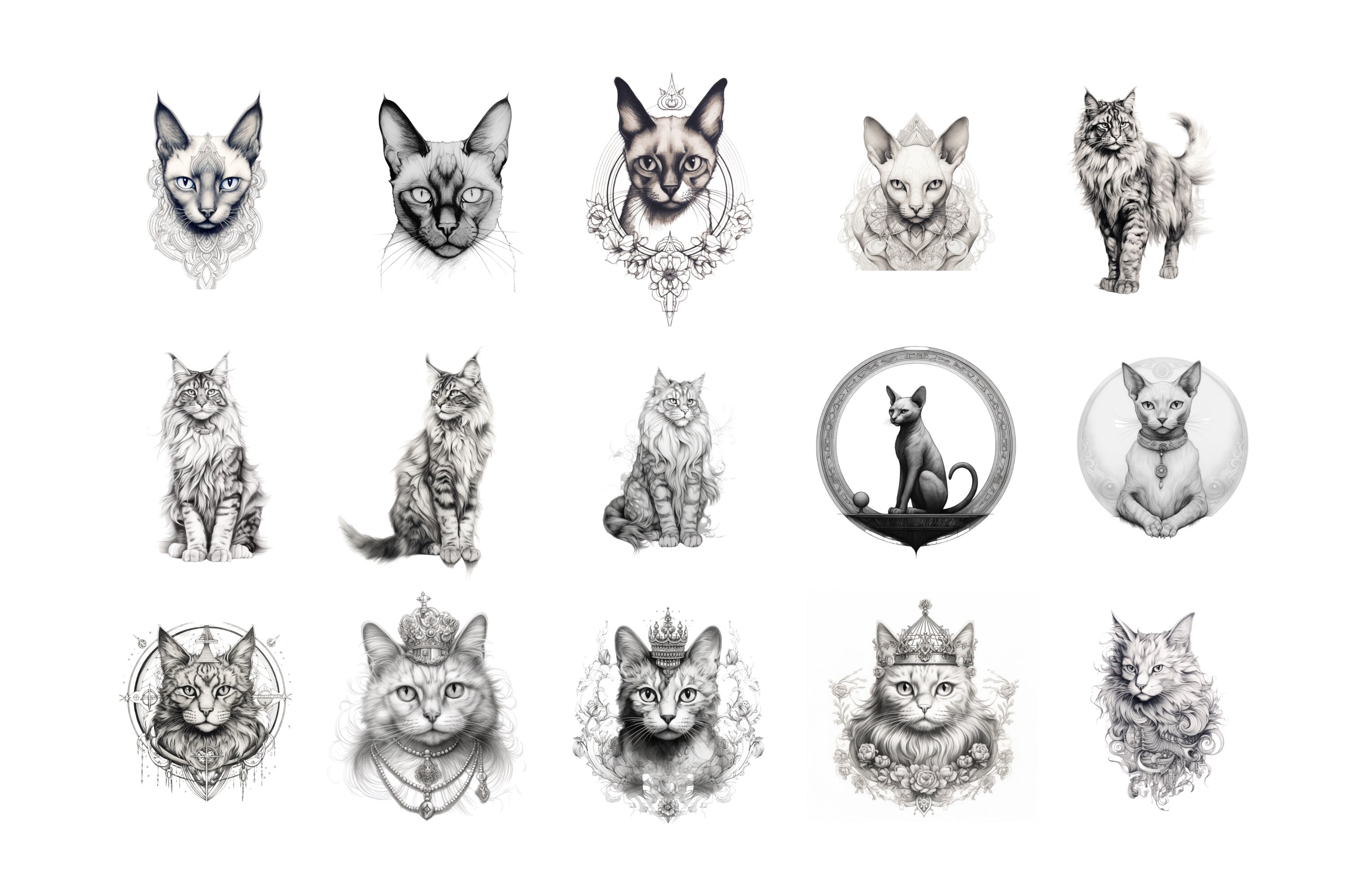 Cat Digital Stamp, Digital Cat Stamps, PNG, Digital Stamp, Digi Stamp ...