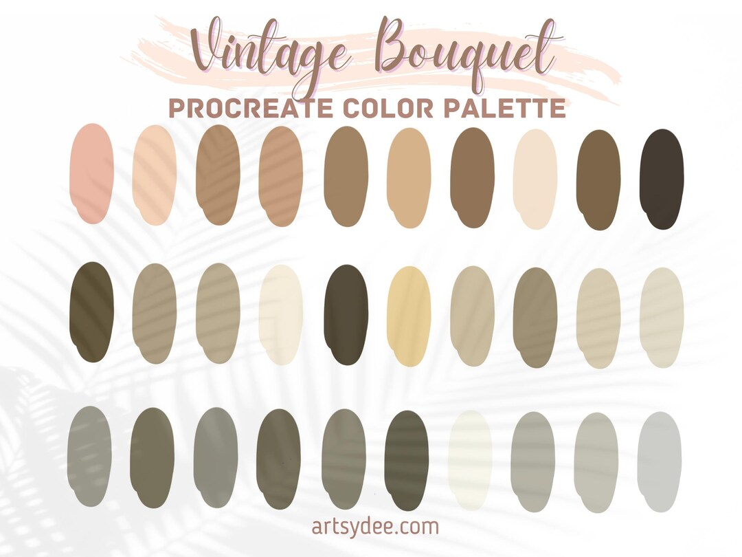 Procreate Color Palette | Color Swatches | Vintage Bouquet | Boho ...