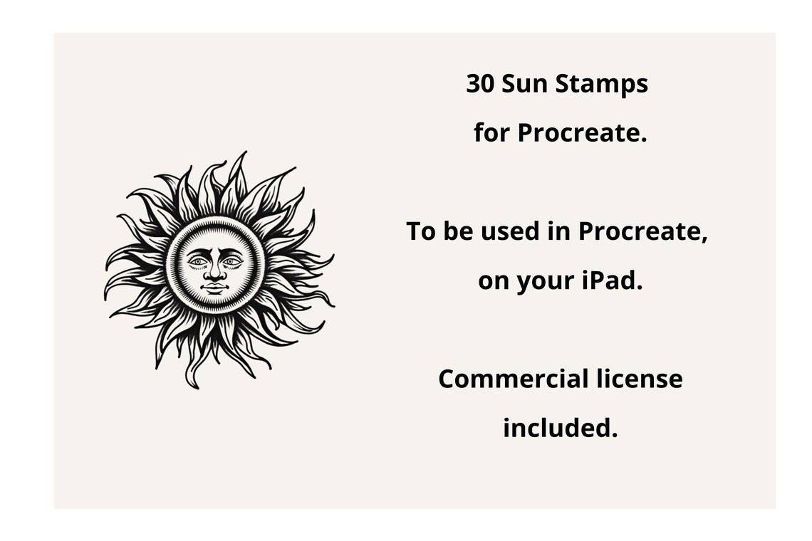 Sun Stamp Procreate, Sun Stamps, Procreate Brushes, Procreate Stamps ...