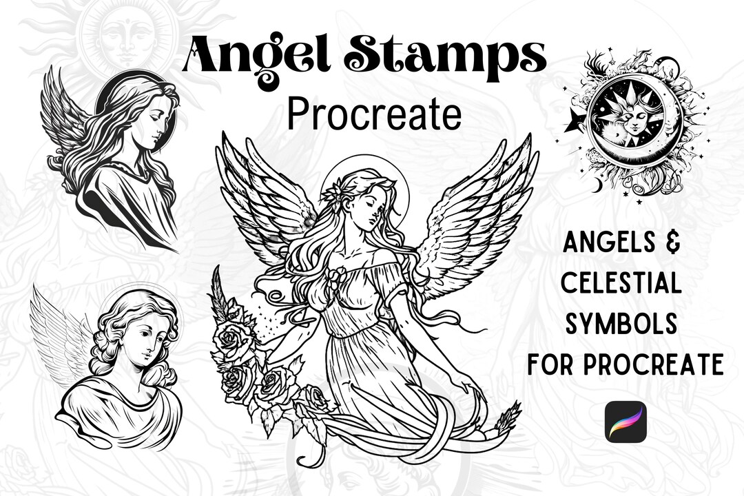 51 Angel Stamps Procreate, Angel Wing Stamp Procreate, Procreate Stamps ...
