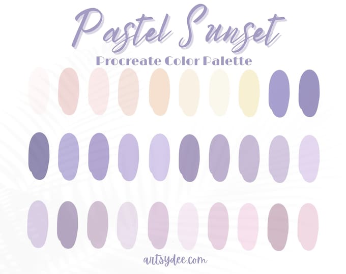 Pastel Procreate Color Palette, Procreate Pastel Palette, 30 Color ...