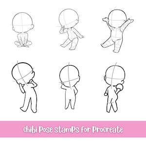 26 Chibi Stamps Procreate, Chibi Poses Procreate, Procreate Anime ...