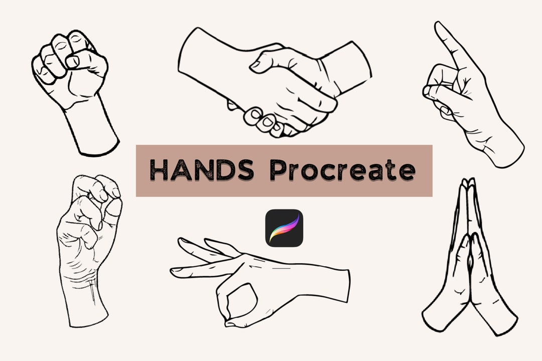 Procreate Hands Stamps, Procreate Stamps, Procreate Brushes, Procreate ...