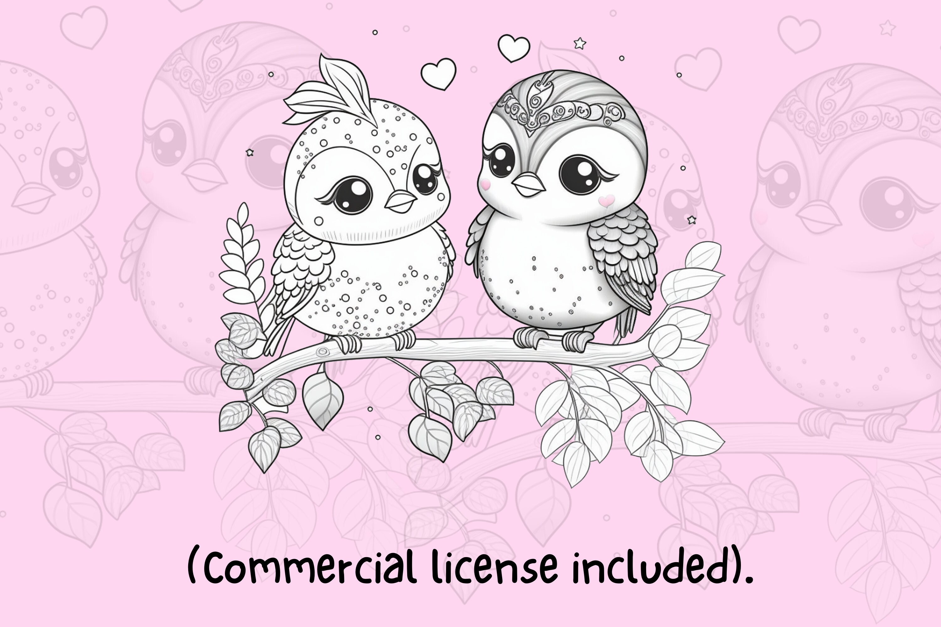 Cute Birds Digi Stamp, Procreate Stamp, Digi Stamp,digital Stamp ...