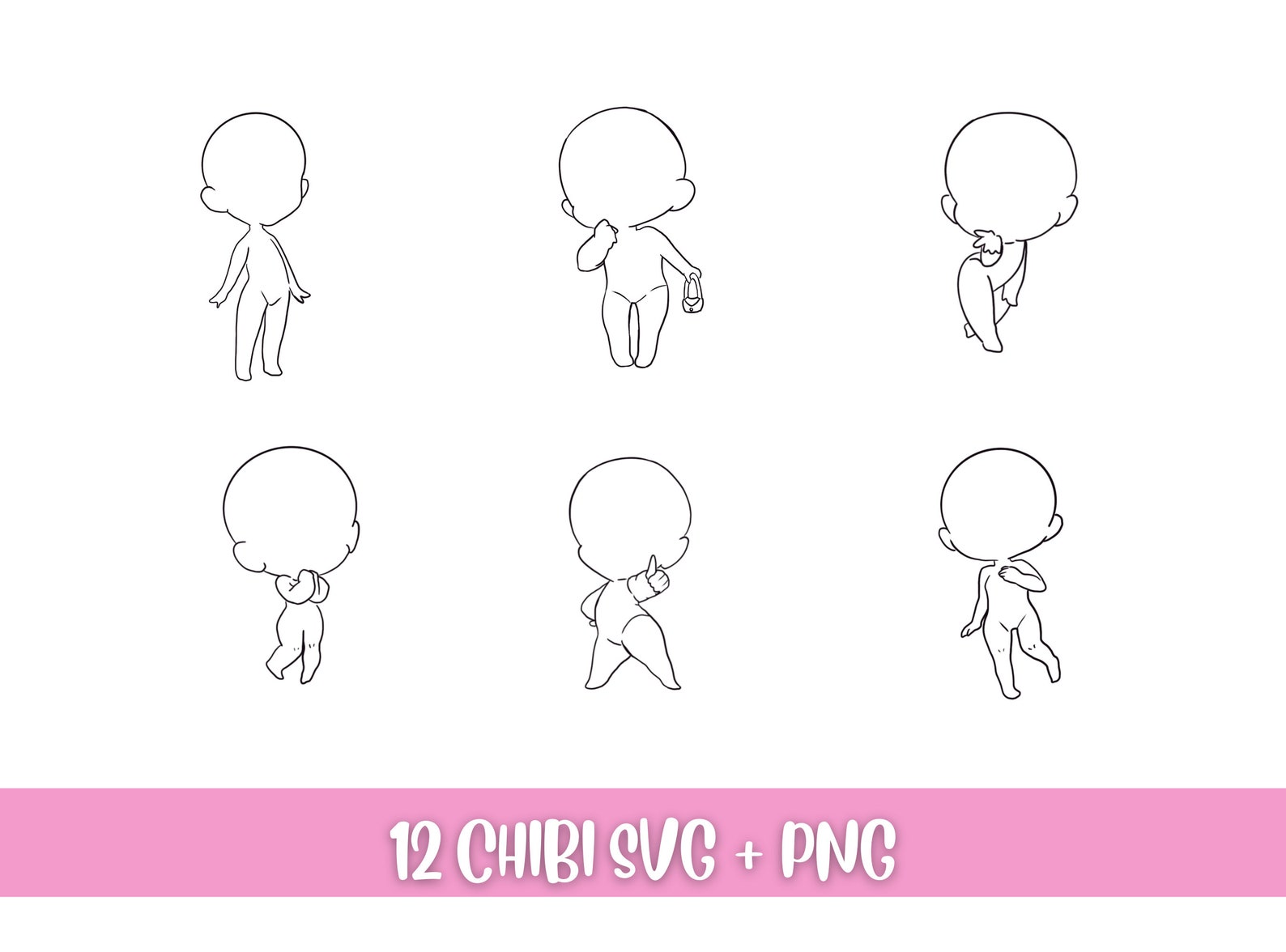 Chibi SVG / PNG, Chibi Poses, Anime SVG, Chibi Anime Svg, Chibi Anime ...