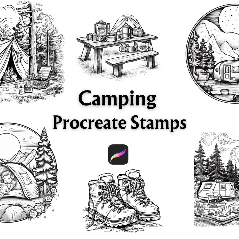 Camping Stamps - Etsy