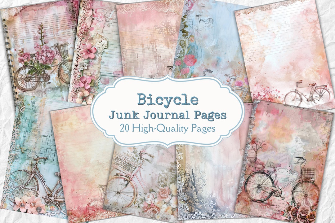 Bicycle Junk Journal Paper, Bicycle Journal Paper, Junk Journal Kit ...
