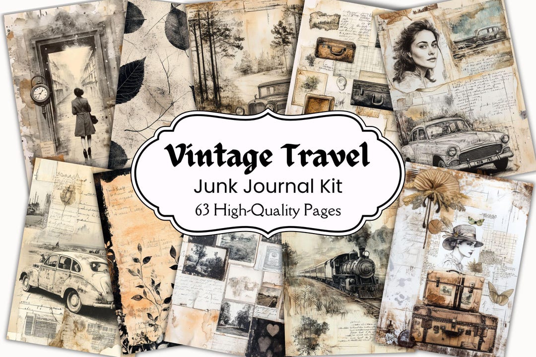 Vintage Travel Junk Journal Kit, Travel Junk Journal, Junk Journal ...