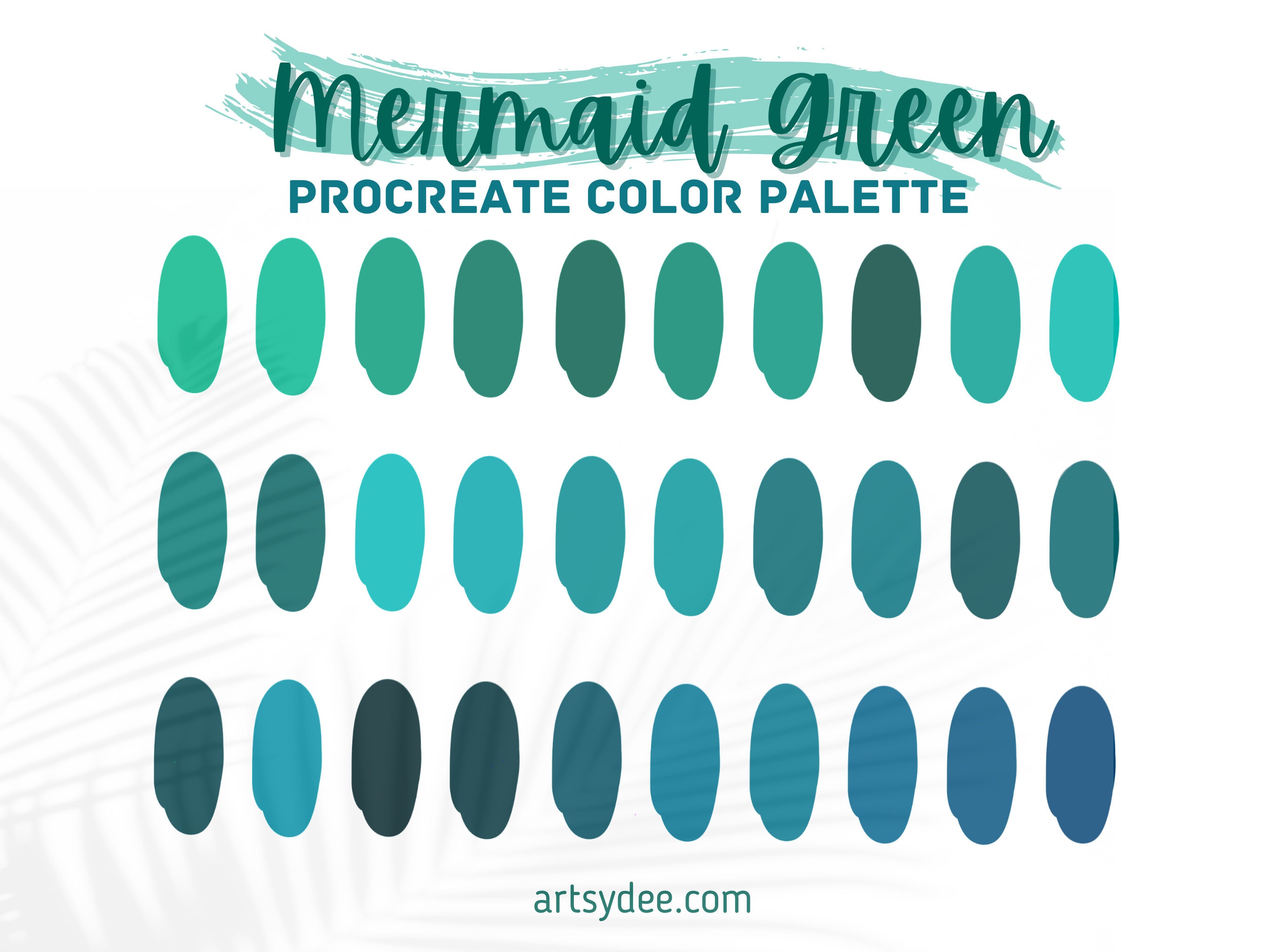Sea Color Palette Procreate, Procreate Green, Ocean Color Palette ...