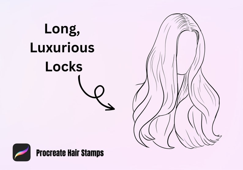 32 Procreate Hair Stamps, Procreate Hair Brushes, Procreate Wavy Hair ...