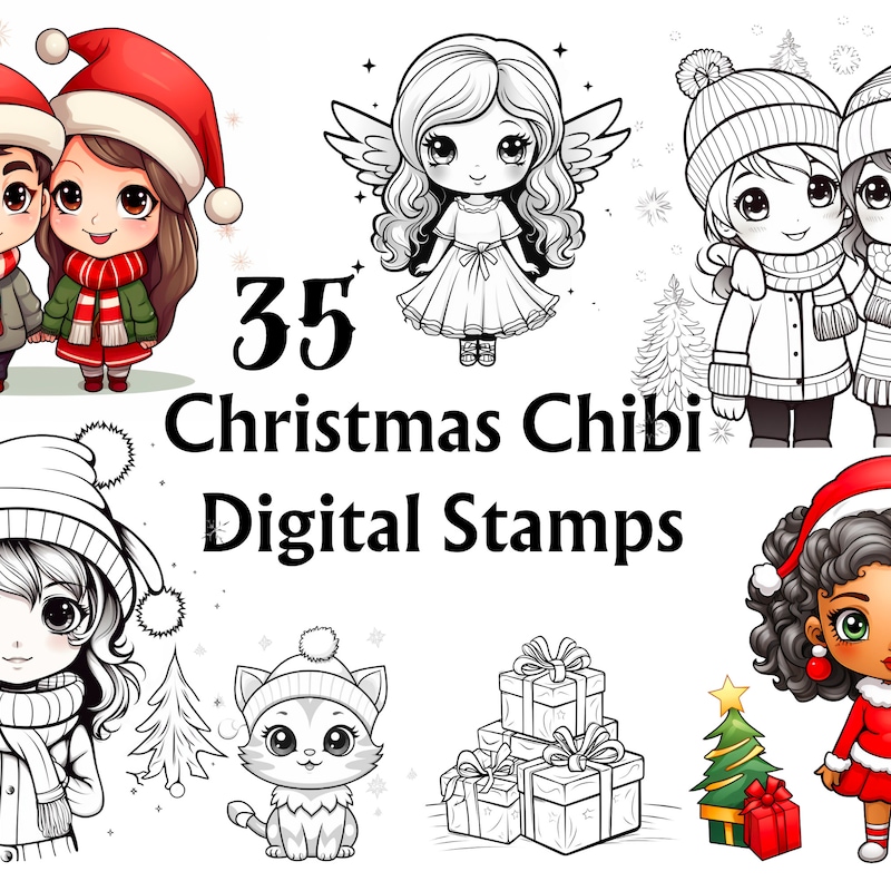 Christmas Digi Stamp - Etsy