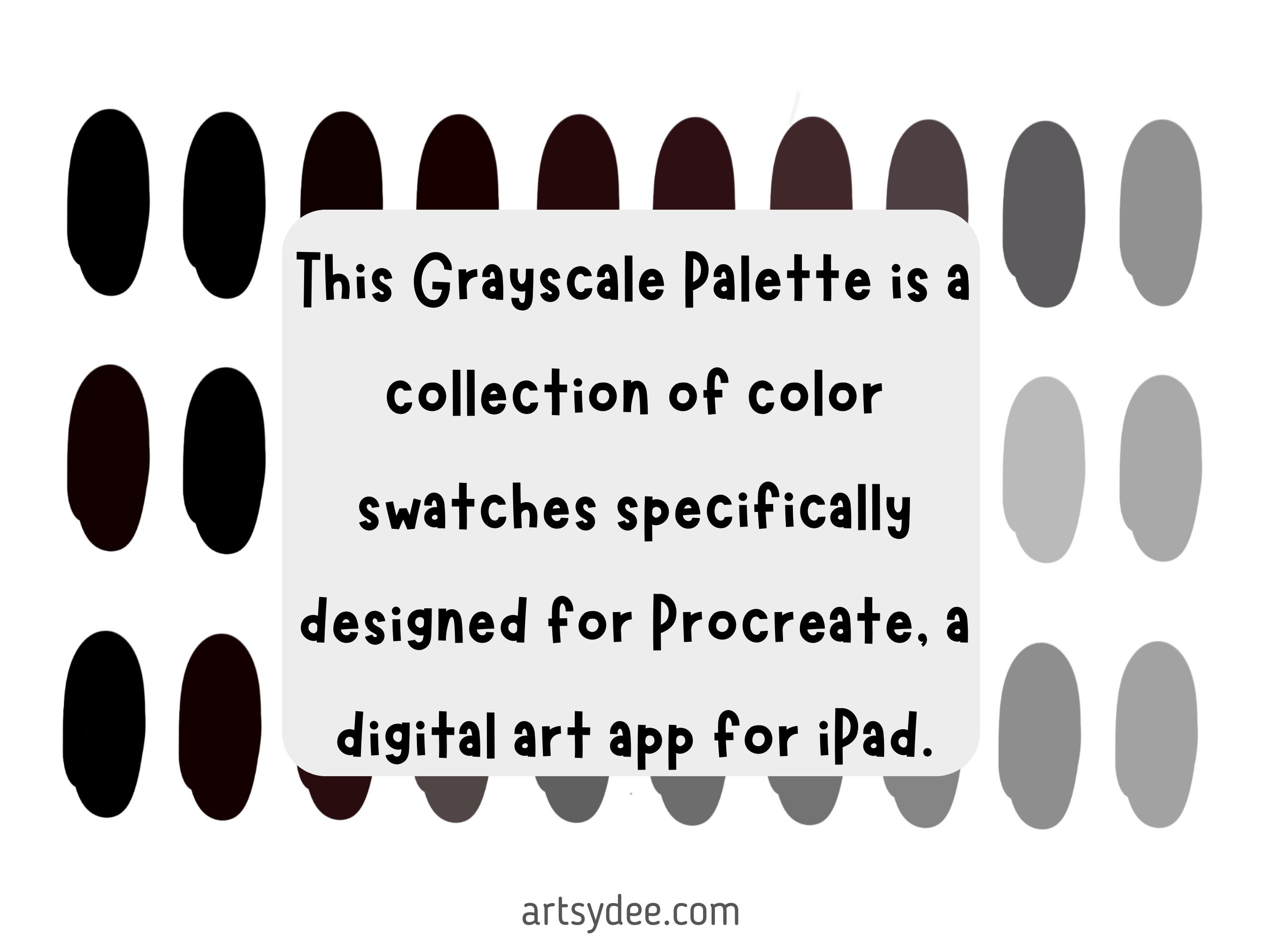 Grayscale Procreate Palette Color Palette Procreate Colors Etsy Uk