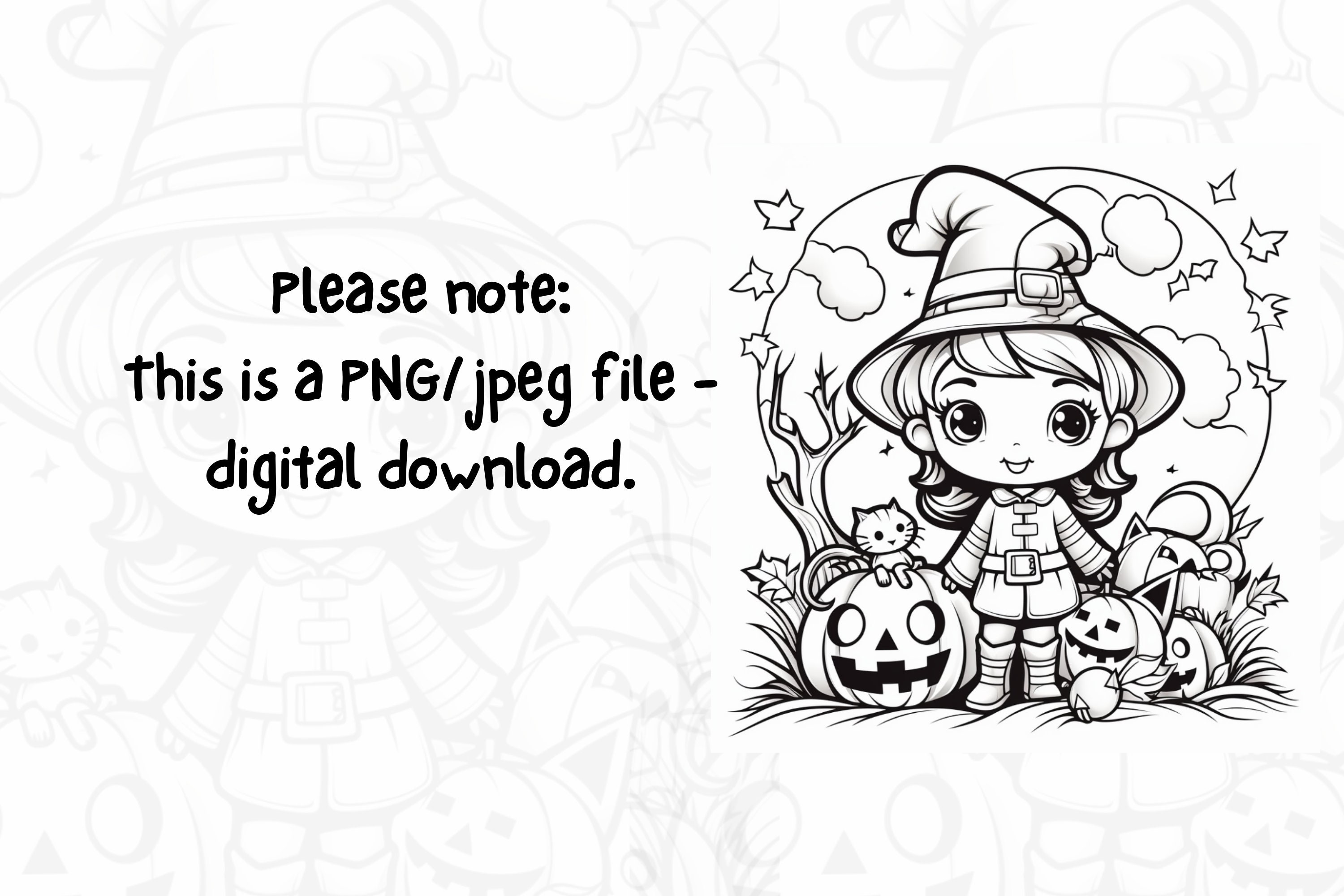 Chibi Digi Stamp, Chibi Witch, Halloween Chibi, Halloween Digi Stamp ...