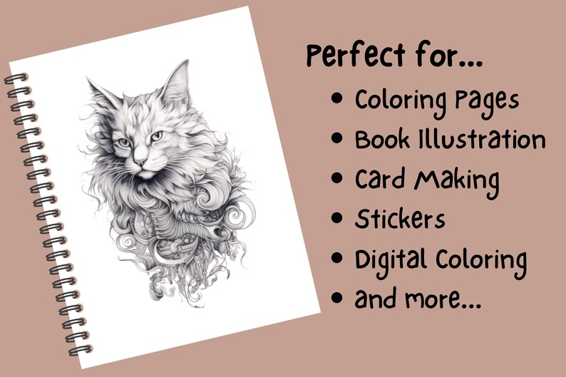 Cat Digital Stamp, Digital Cat Stamps, PNG, Digital Stamp, Digi Stamp ...