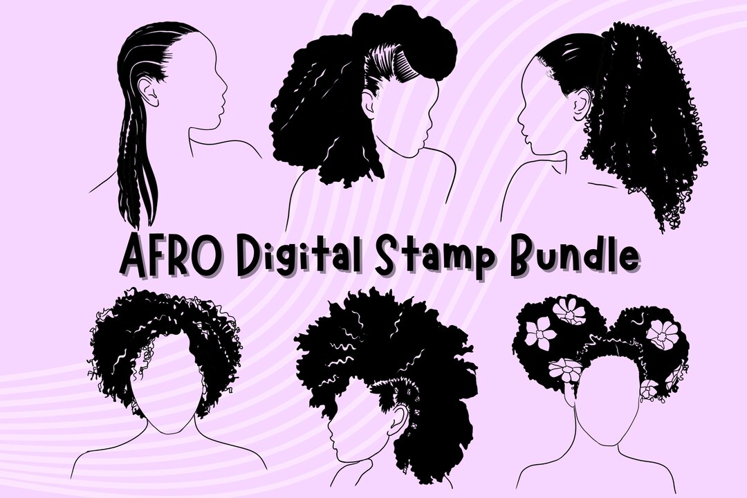 Afro Digital Stamps, Afro PNG, Digital Stamps, Afro Latino, Afro ...