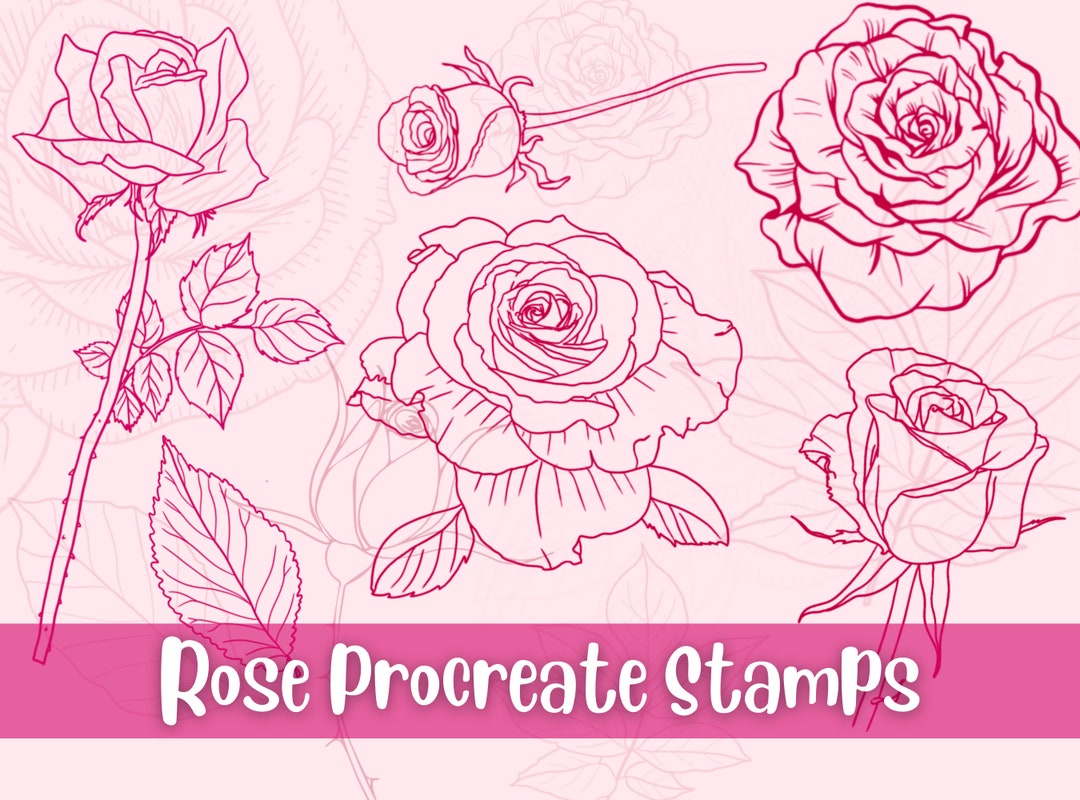21 Rose Procreate Stamps, Procreate Brushes, Procreate Stamps ...