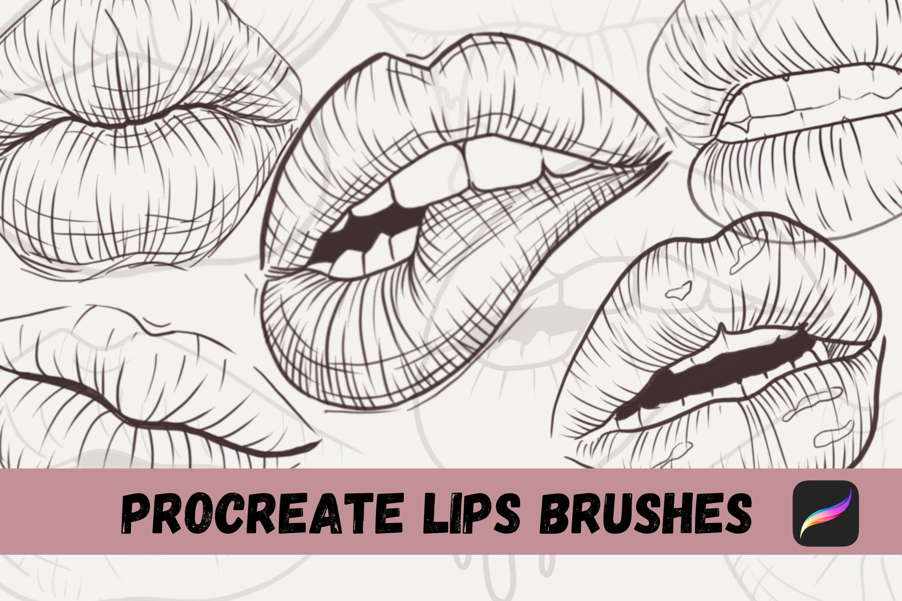 20 Procreate Lip Stamp Procreate Lips Procreate Stamps Etsy