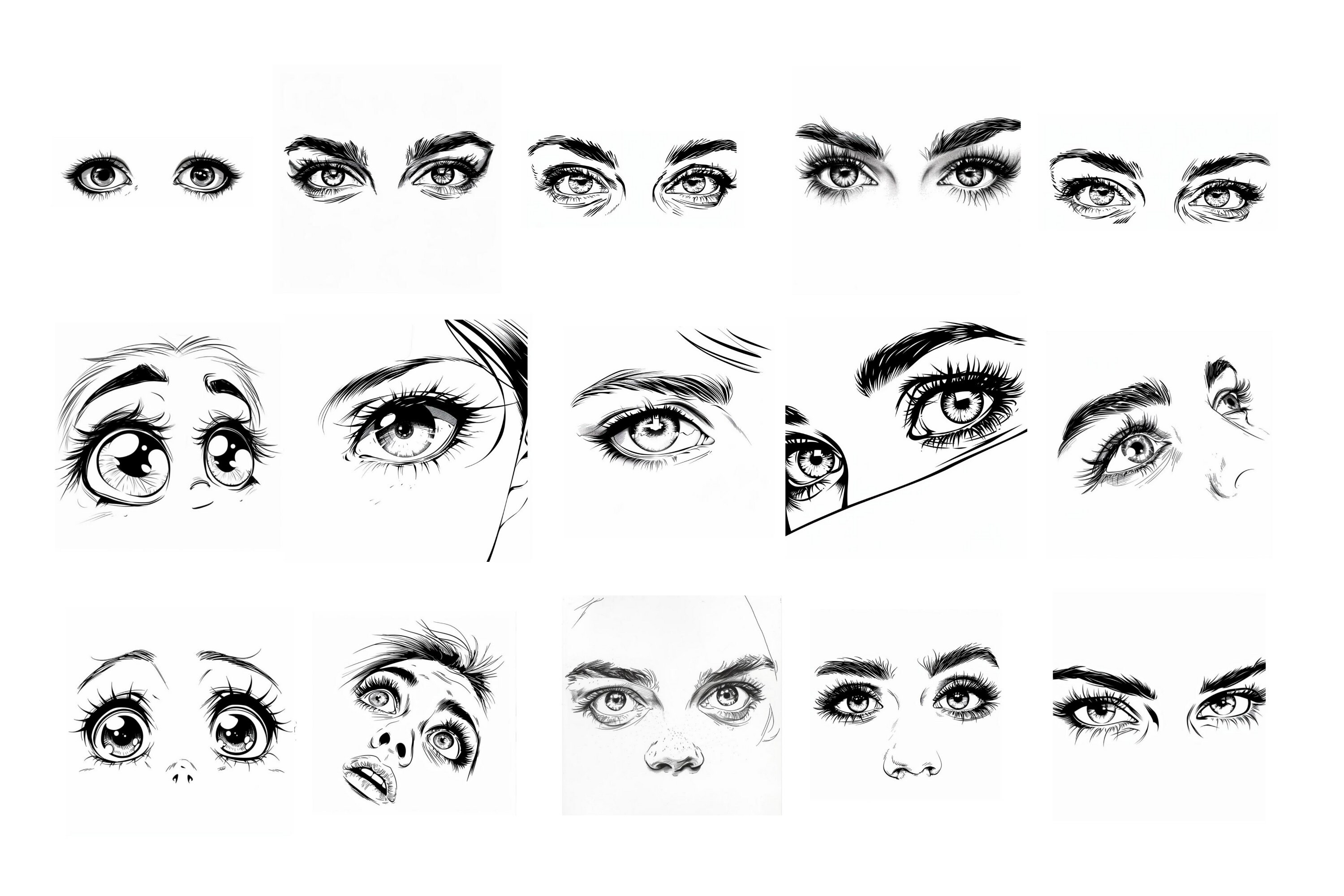 48 Eyes Procreate, Procreate Eyes, Anime Eyes Procreate, Procreate ...