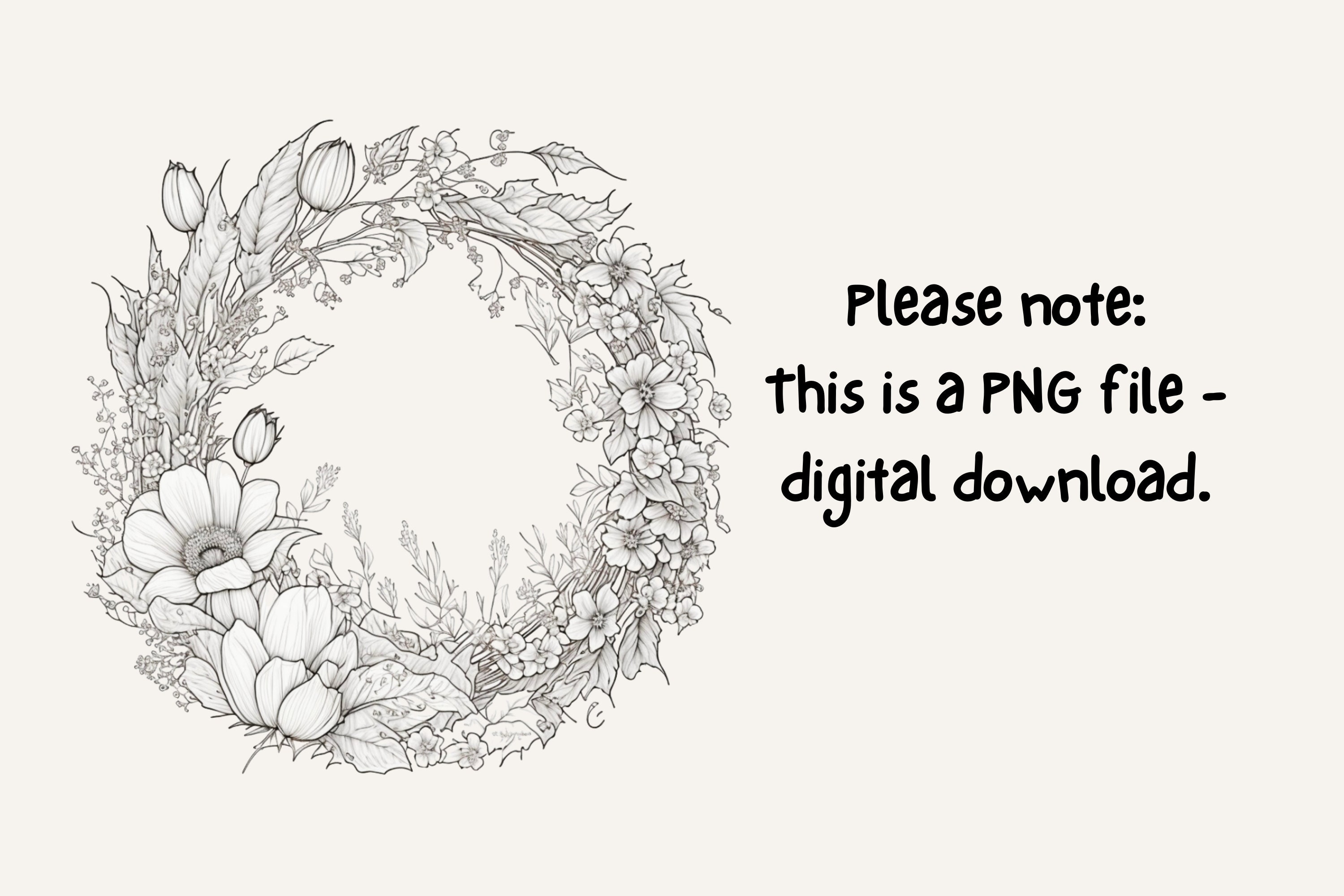 Floral Wreath Digi Stamp Background,spring Digi Stamp,procreate Stamp ...