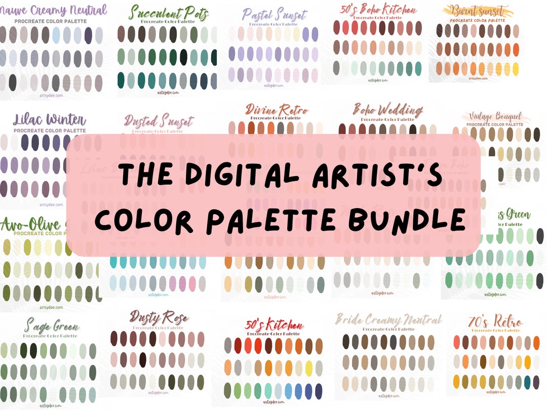 Procreate Color Palette,color Palette Bundle, Procreate Swatches ...