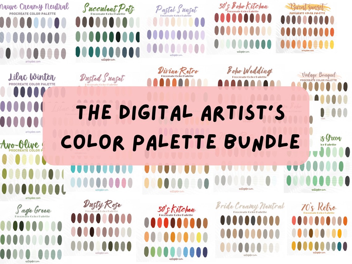 Procreate Color Palettecolor Palette Bundle Procreate - Etsy