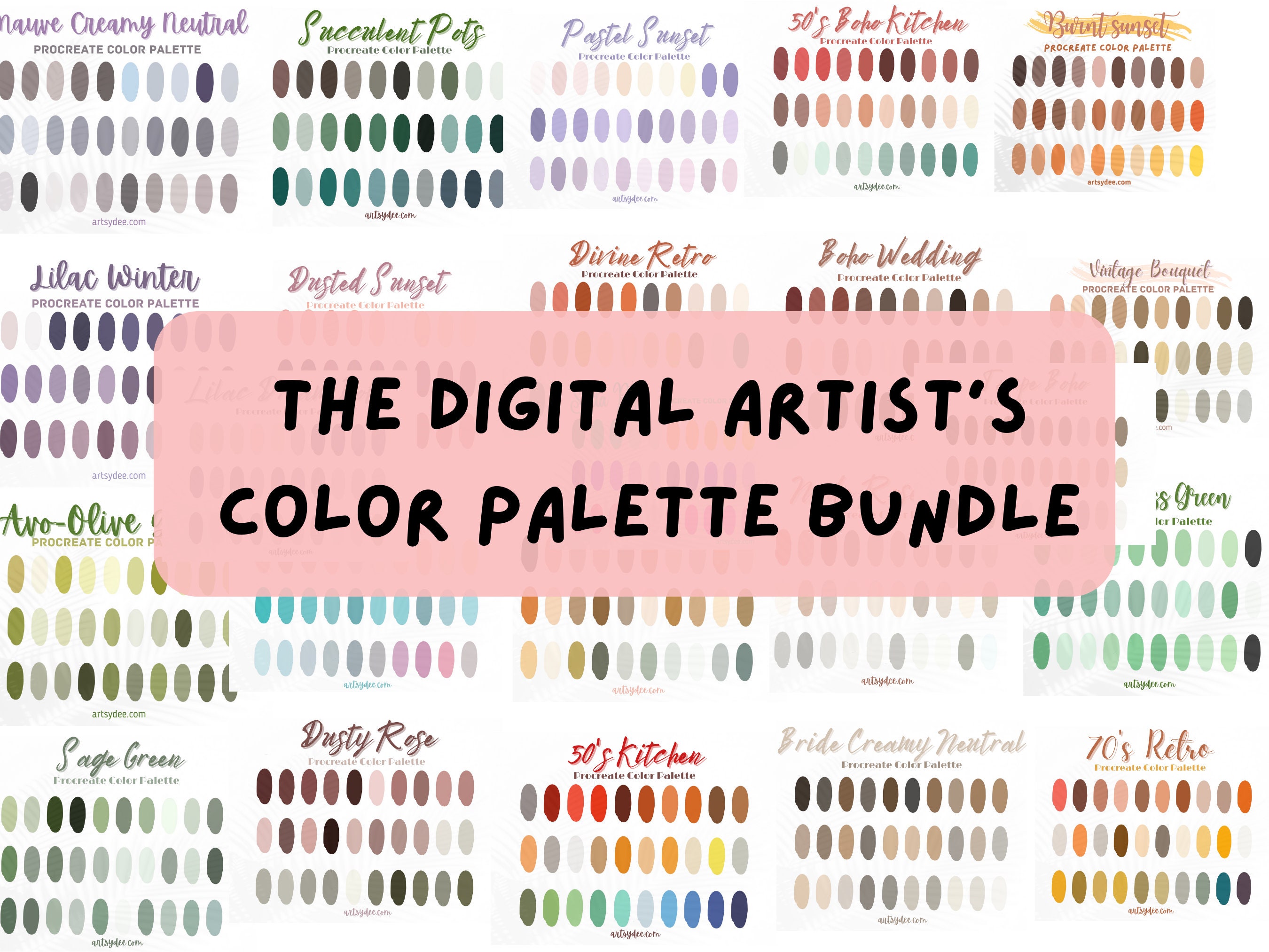 Procreate Color Palette,color Palette Bundle, Procreate Swatches ...