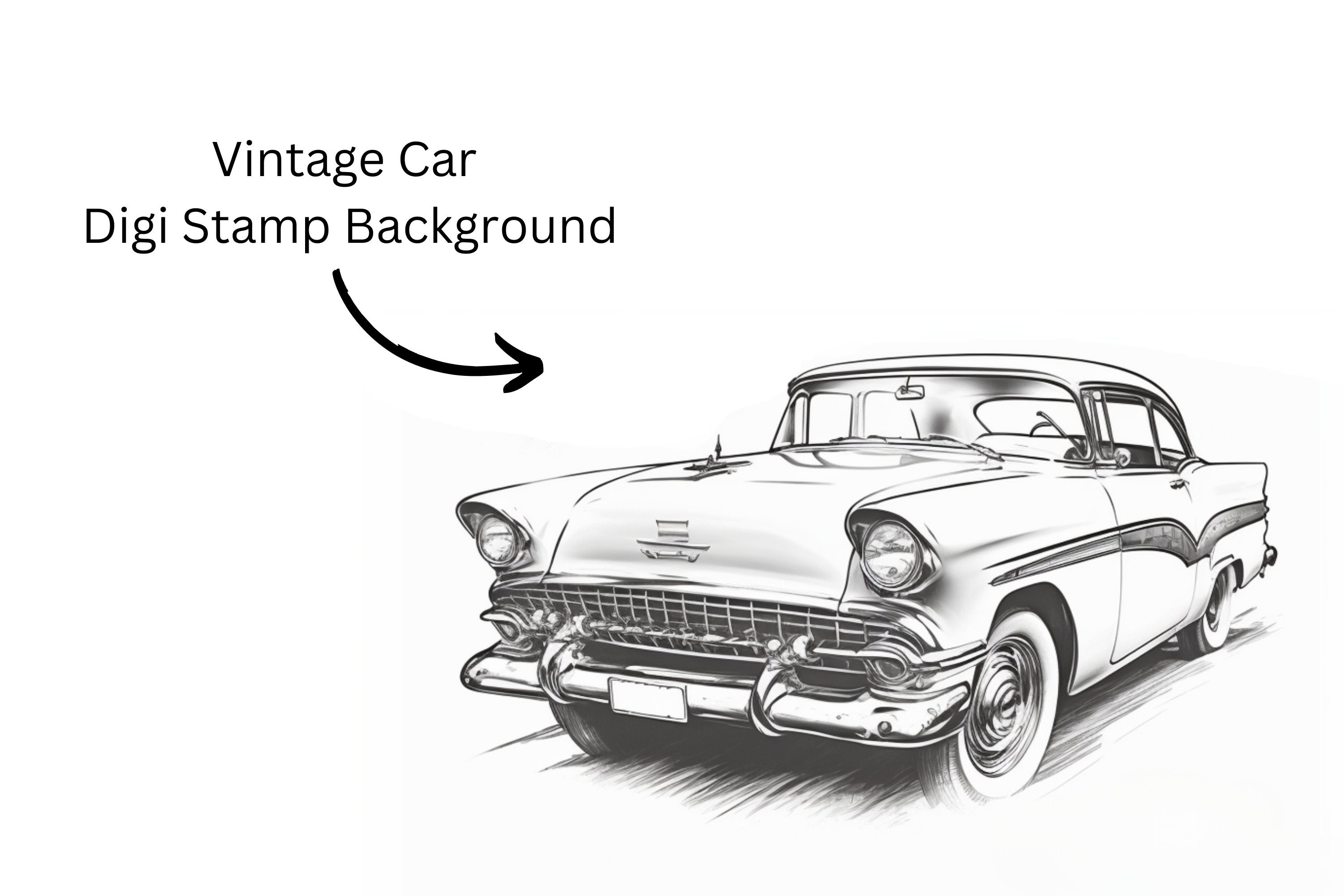 Digi Stamps Backgrounds, Vintage Car Stamp, Procreate Stamps, PNG ...