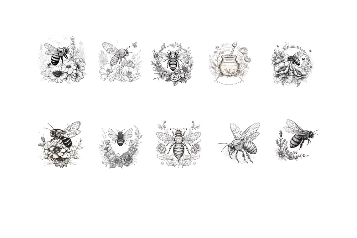 Bee Vintage Ephemera, Digital Stamps, Bee Junk Journal, Bee Digital ...