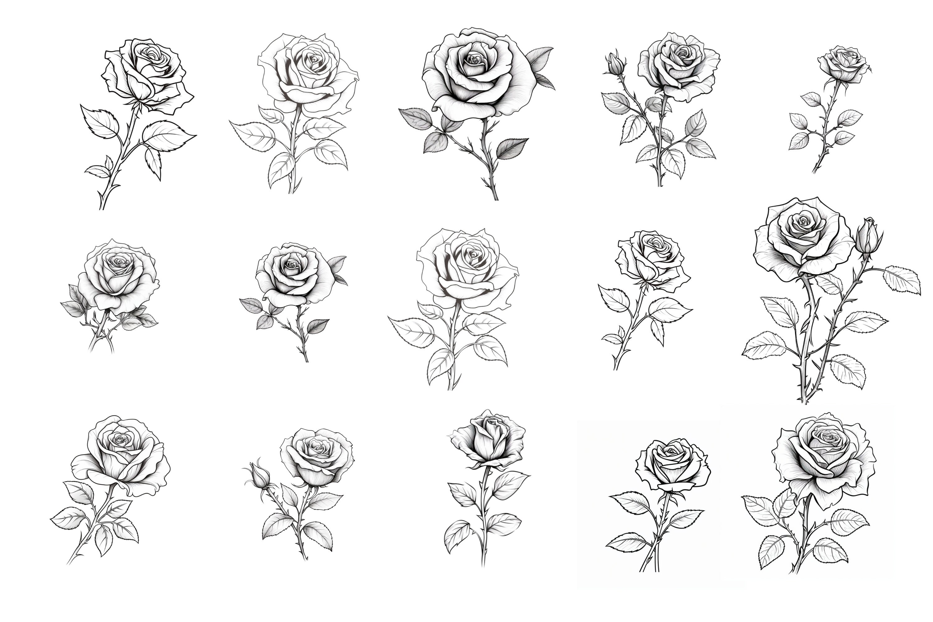Rose Digital Stamps, Rose Digi Stamp, Digtal Stamps, Digi Stamps, Digi ...