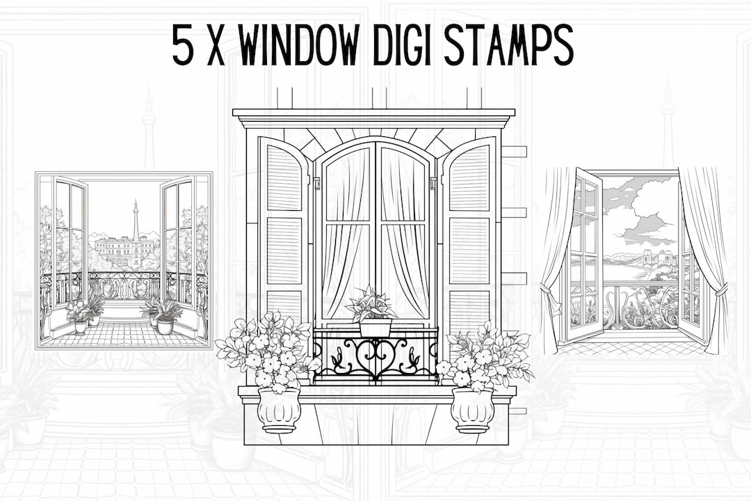 5 Digi Stamps Windows, Digi Stamps, Digi Stamps Backgrounds, Digital ...