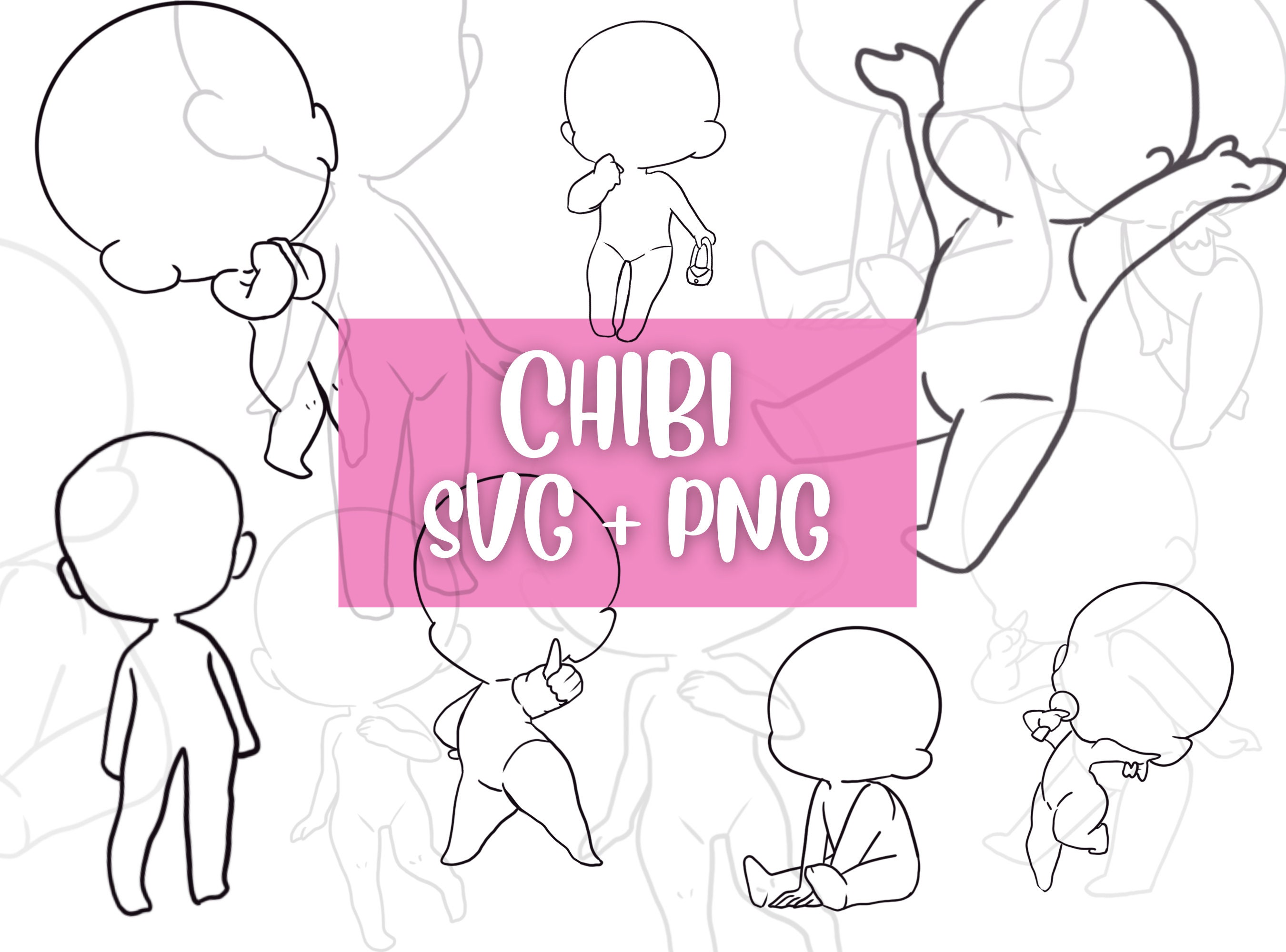Chibi SVG / PNG, Chibi Poses, Anime SVG, Chibi Anime Svg, Chibi Anime ...