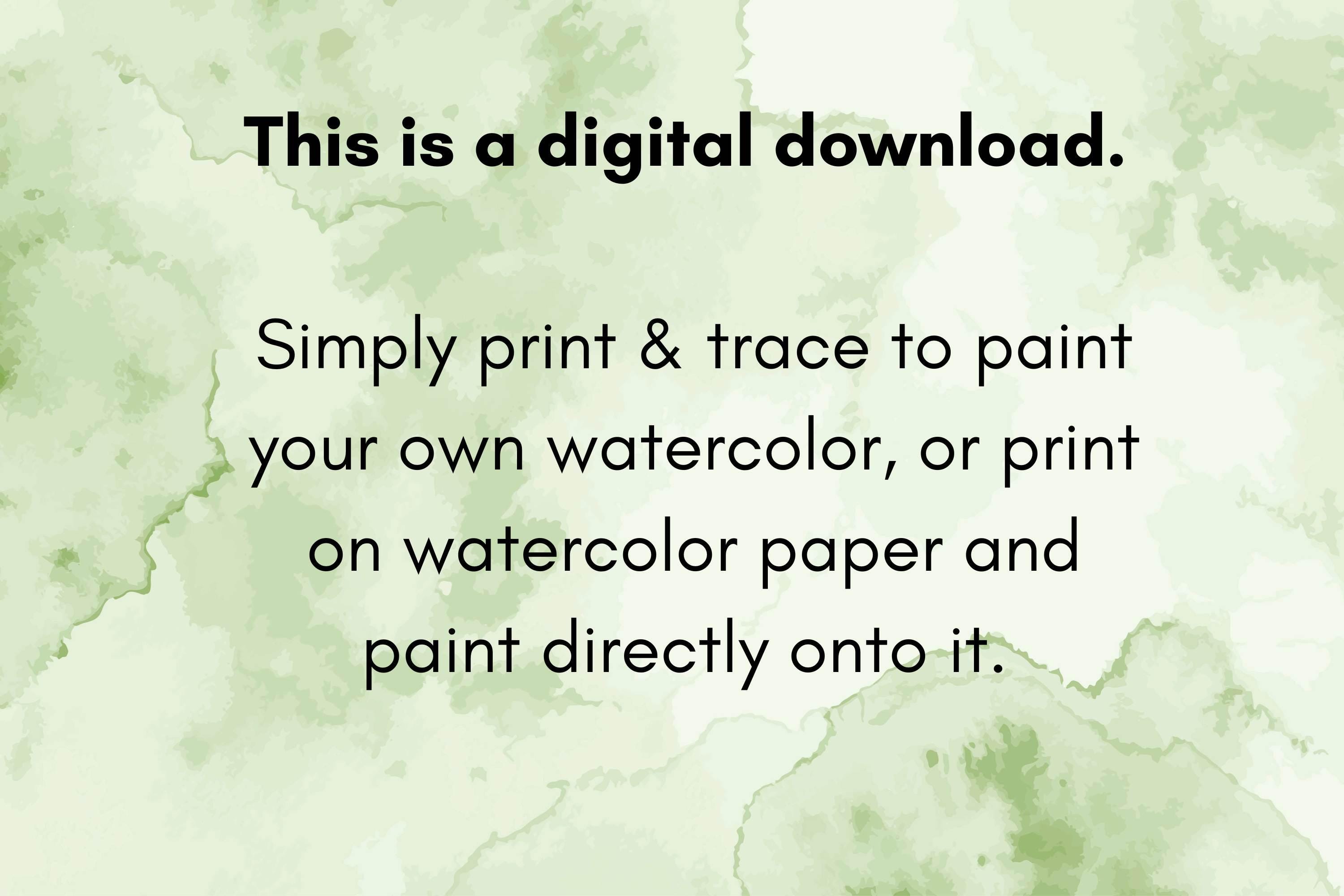 Leaves Digital Stamps, Simple Outline Leave, Watercolor Outlines ...