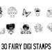 30 Fairy Digital Stamps, Fairy PNG, Coloring Page, Card Making, Fairy ...
