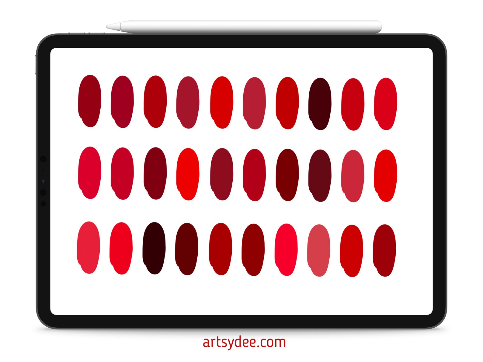 Red Color Palette Procreate, Hair Color Swatches, Red Hair Color ...