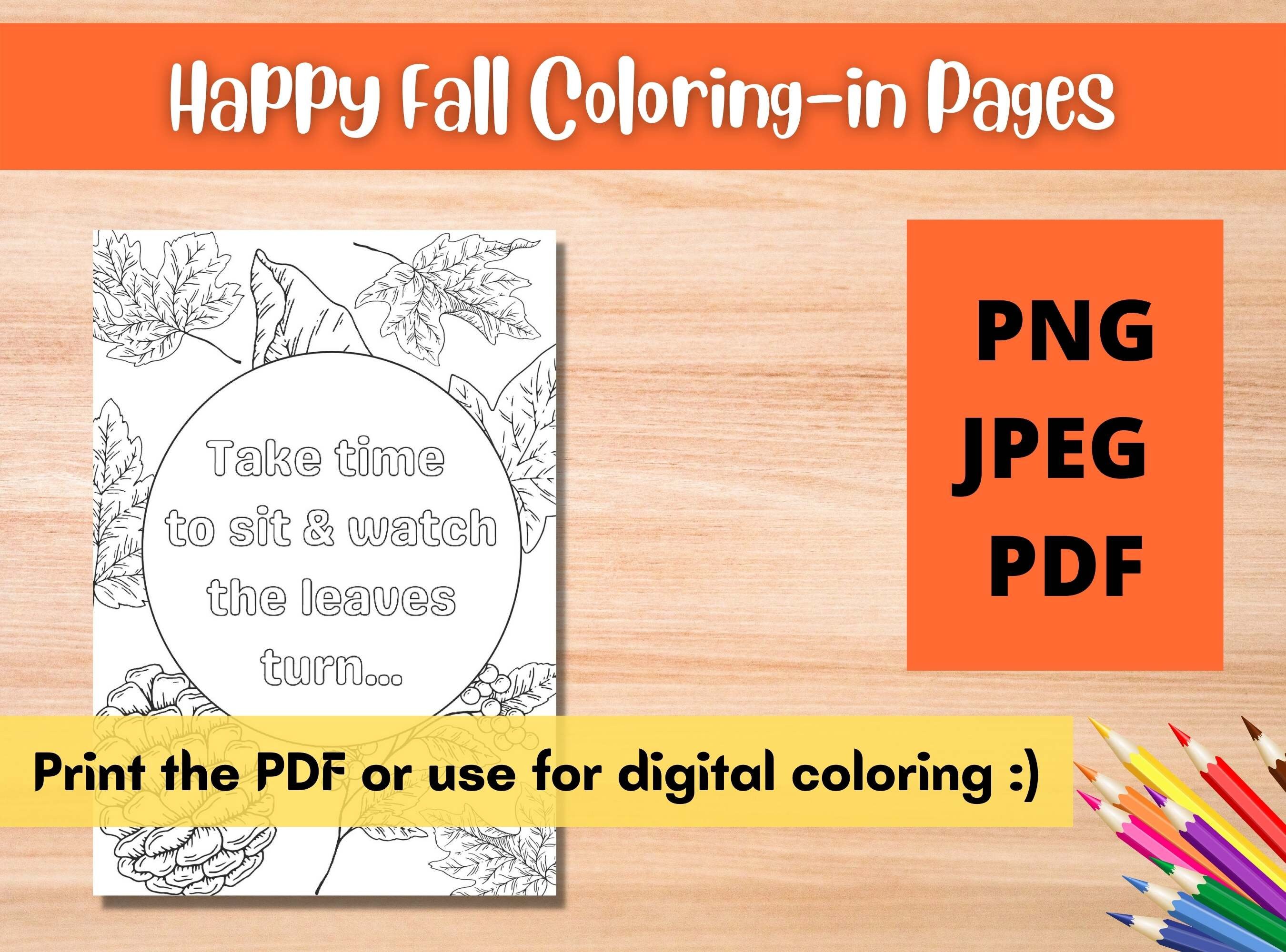 Fall Coloring Pages, Procreate Coloring in Pages, Coloring Pages ...