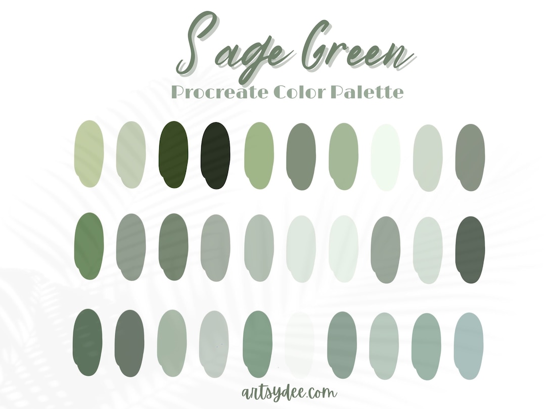 Procreate Color Palette, Green Color Palette, Digital Downloads, Color ...