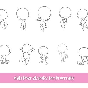 26 Chibi Stamps Procreate, Chibi Poses Procreate, Procreate Anime ...