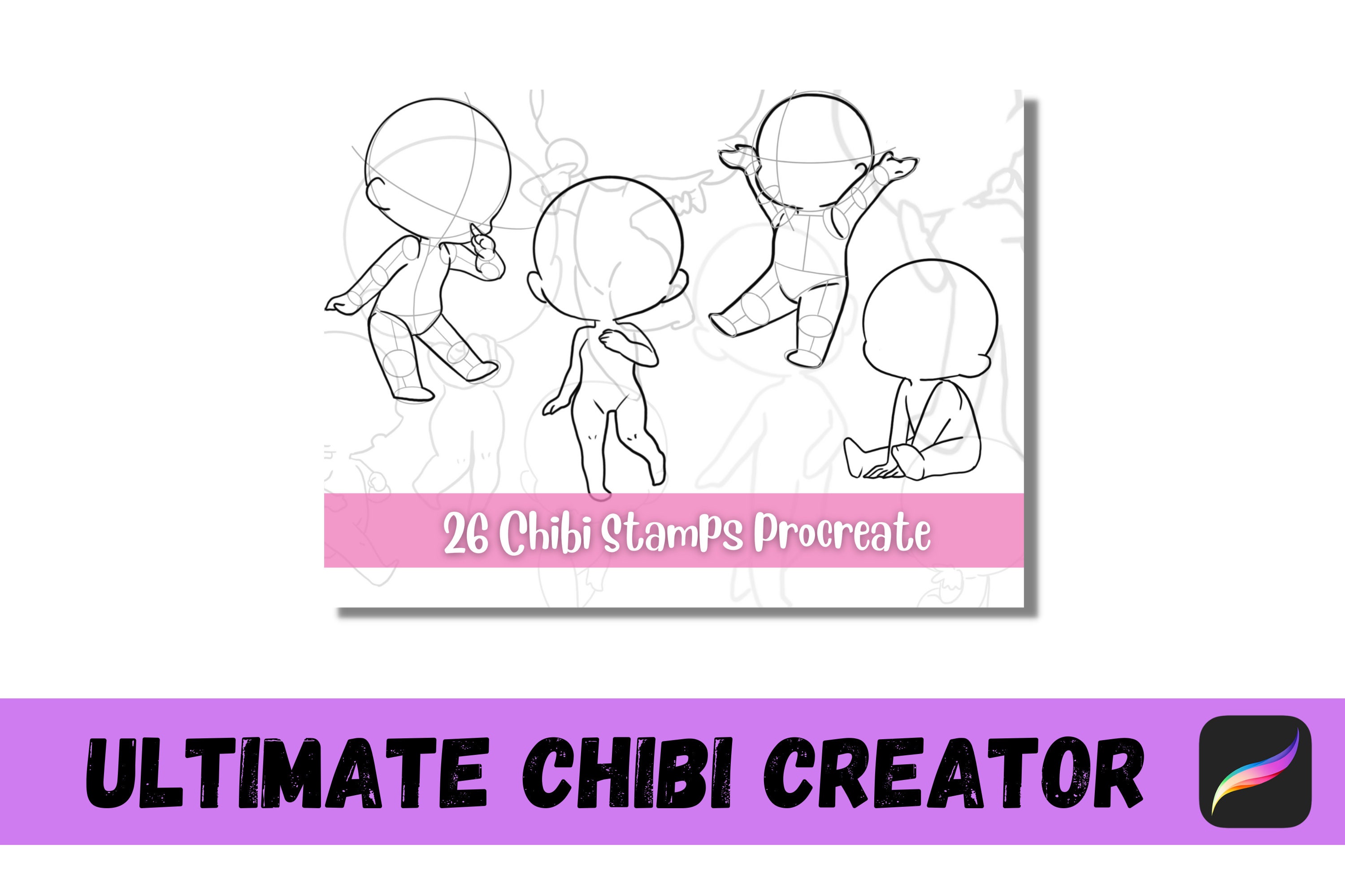 112 Ultimate Chibi Creator Stamps for Procreate Chibi Poses - Etsy