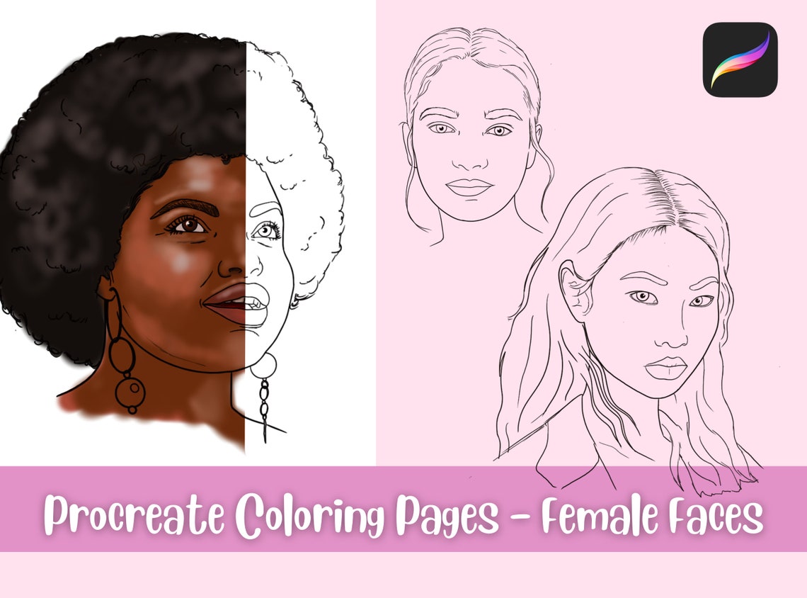 Women Procreate Coloring Pages, Procreate Coloring Page, Procreate ...