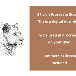 Lion Procreate Stamp, Lion Stamps, Lion and Cubs Tattoo Procreate ...