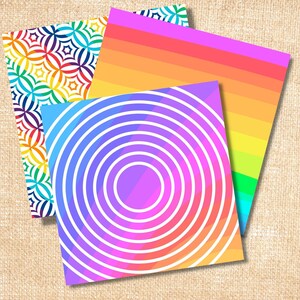 Fun Digital Paper, Rainbow Digital Paper, 12 Bright Pages, Digital ...