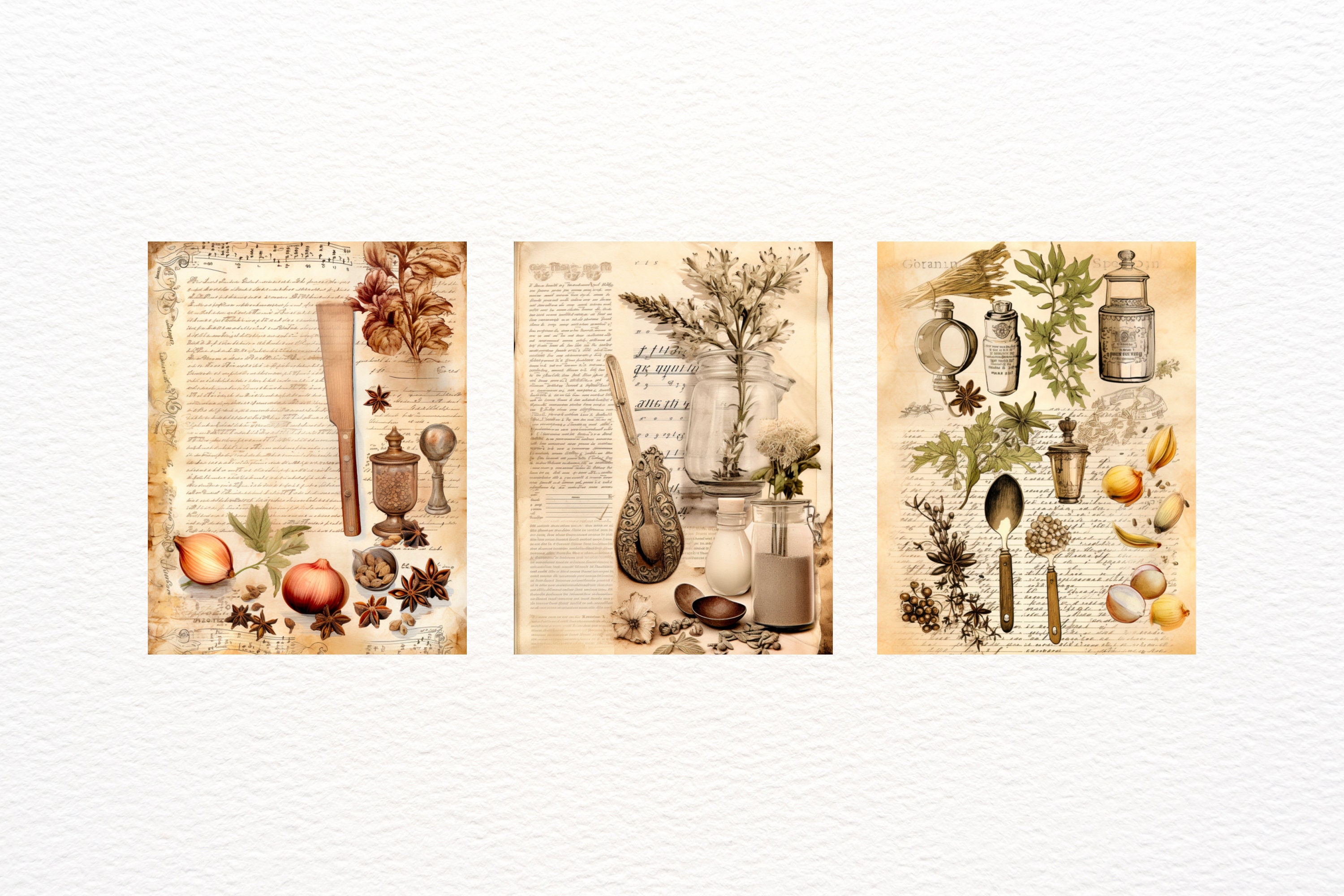 Cookbook Junk Journal, Junk Journal Pages, Cooking Junk Journal, Herb ...