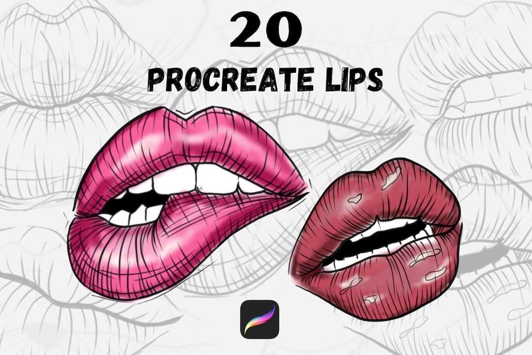 20 Procreate Lips Stamps, Procreate Lips, Procreate Stamps, Procreate ...