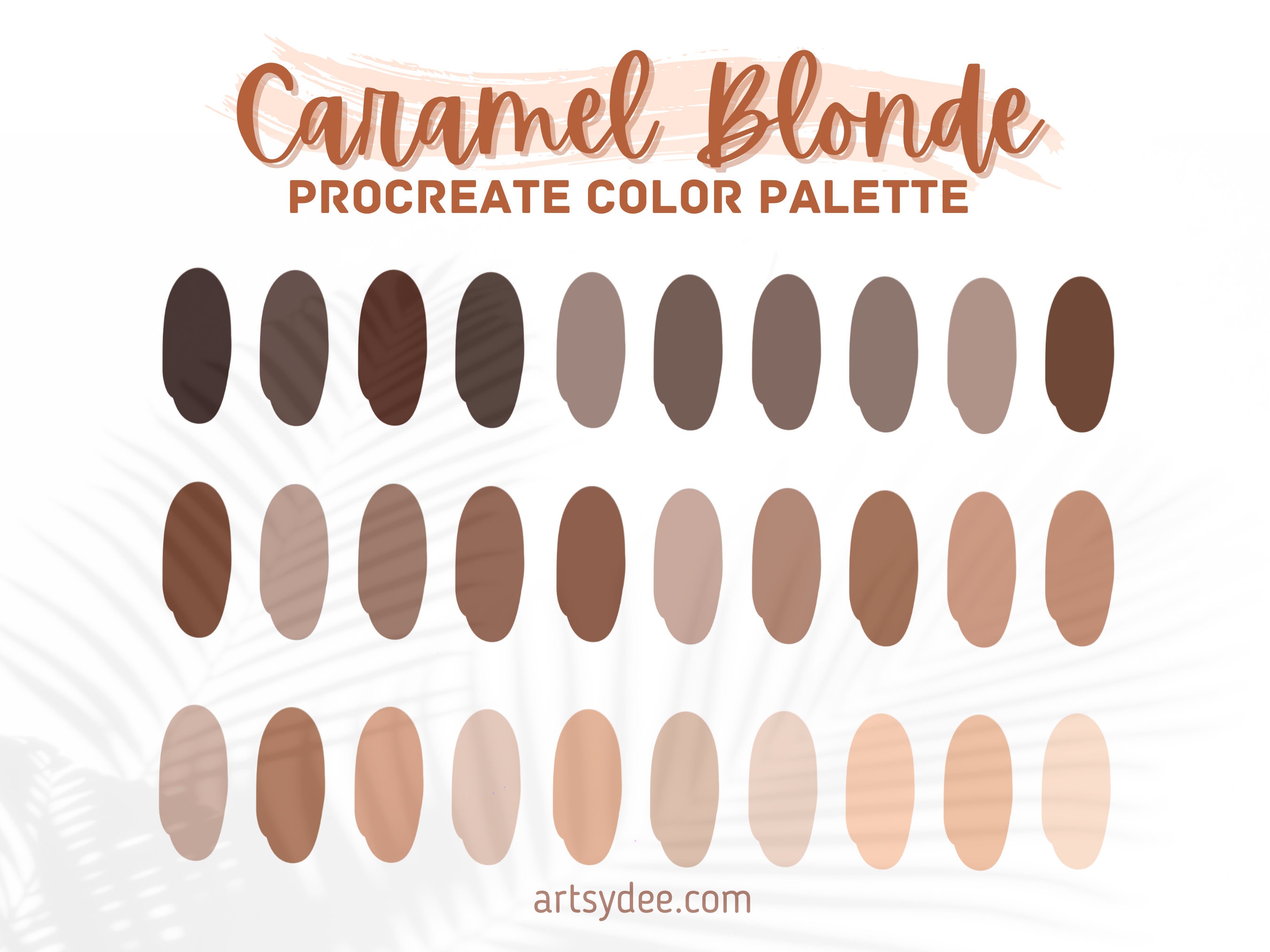 Blonde Hair Color Palette Procreate, Hair Color Swatches, Blonde Hair ...