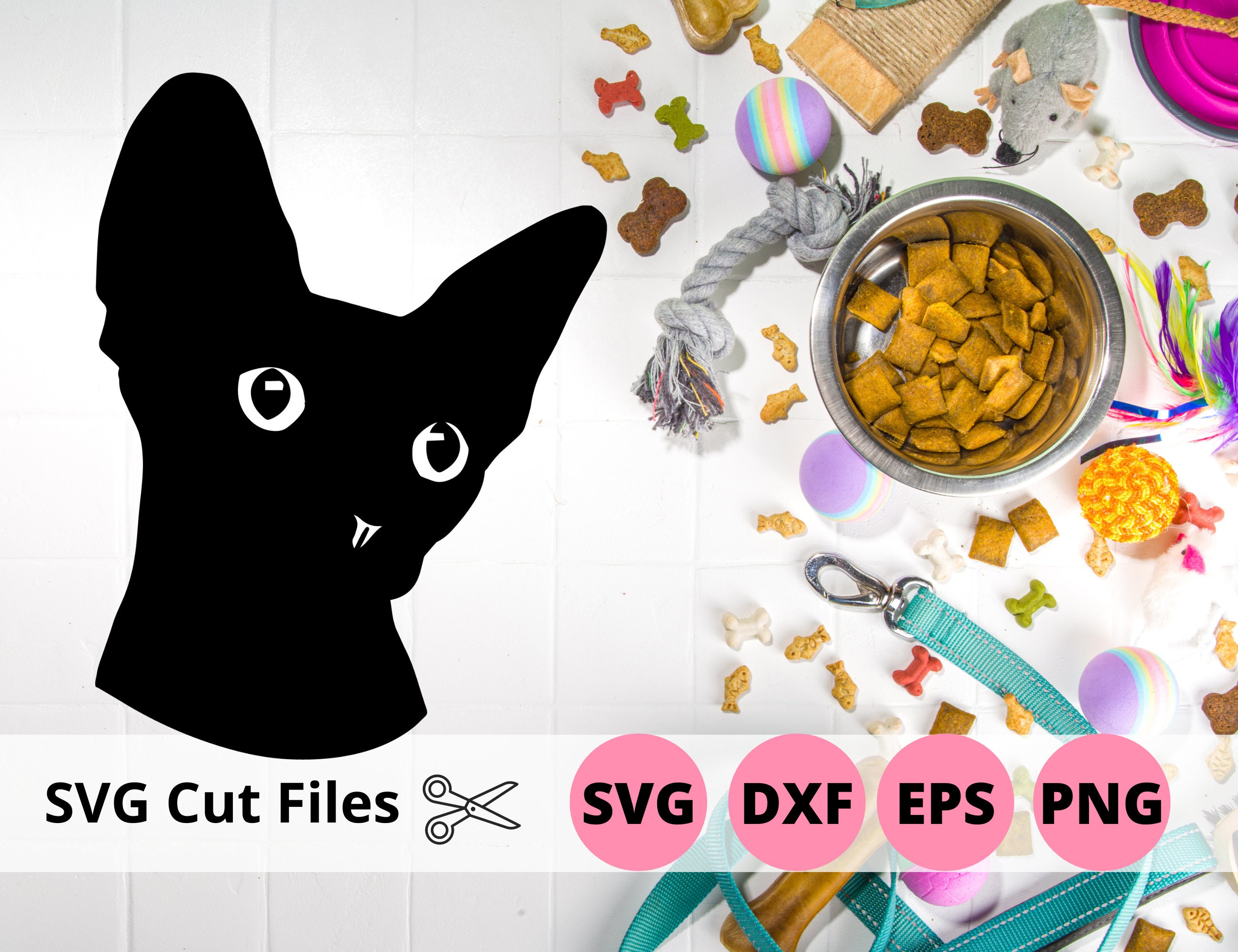 Sphynx Cat Svg, Sphinx Cat Svg, Cat Head Cut File, Lineart Cat, Laser ...