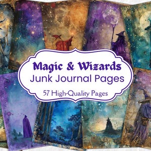 Magic & Wizards Junk Journal Pages, Wizard Junk Journal, Magic Junk ...