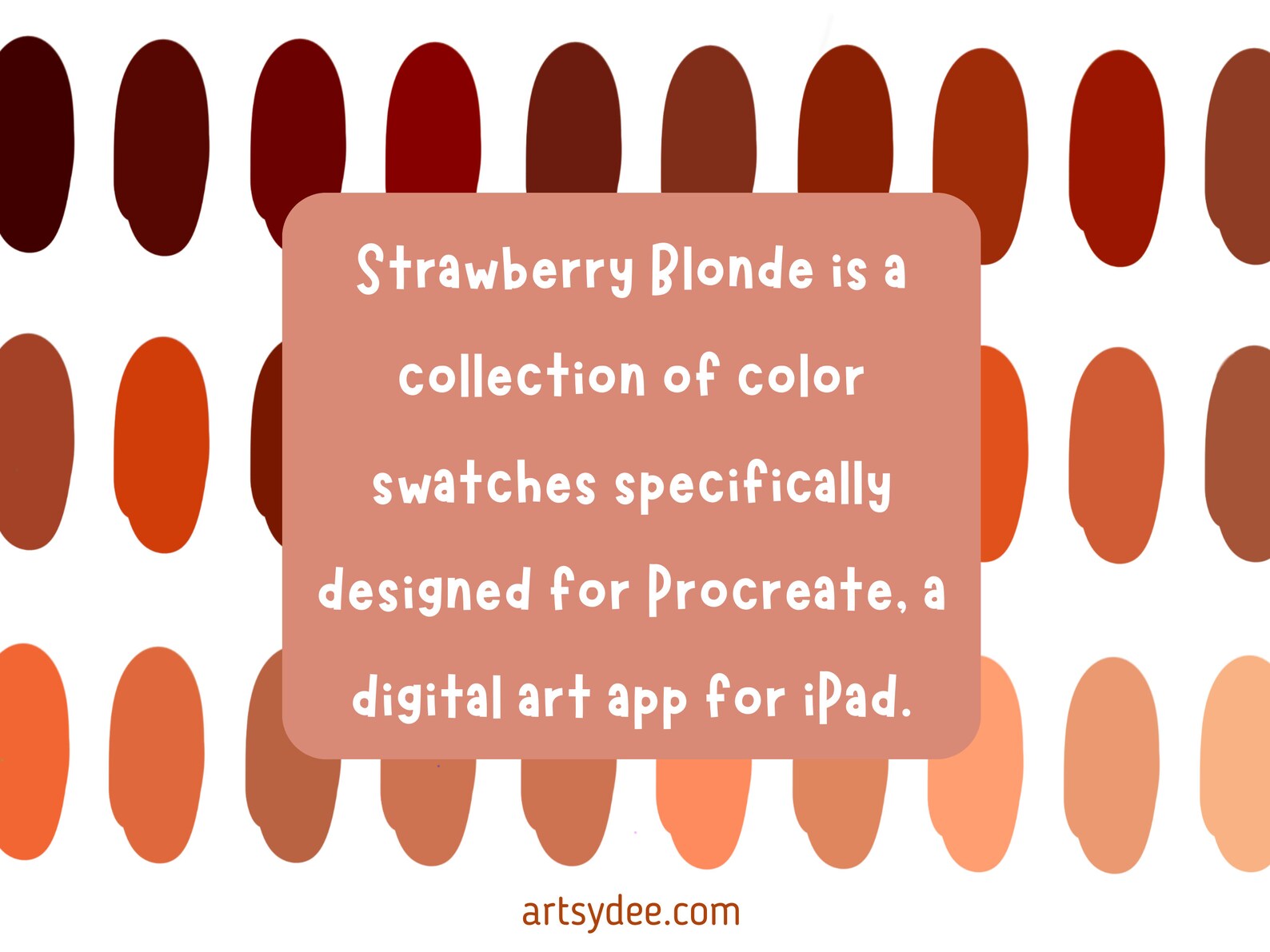 Strawberry Blonde Hair Color Palette Procreate, Hair Color Swatch ...