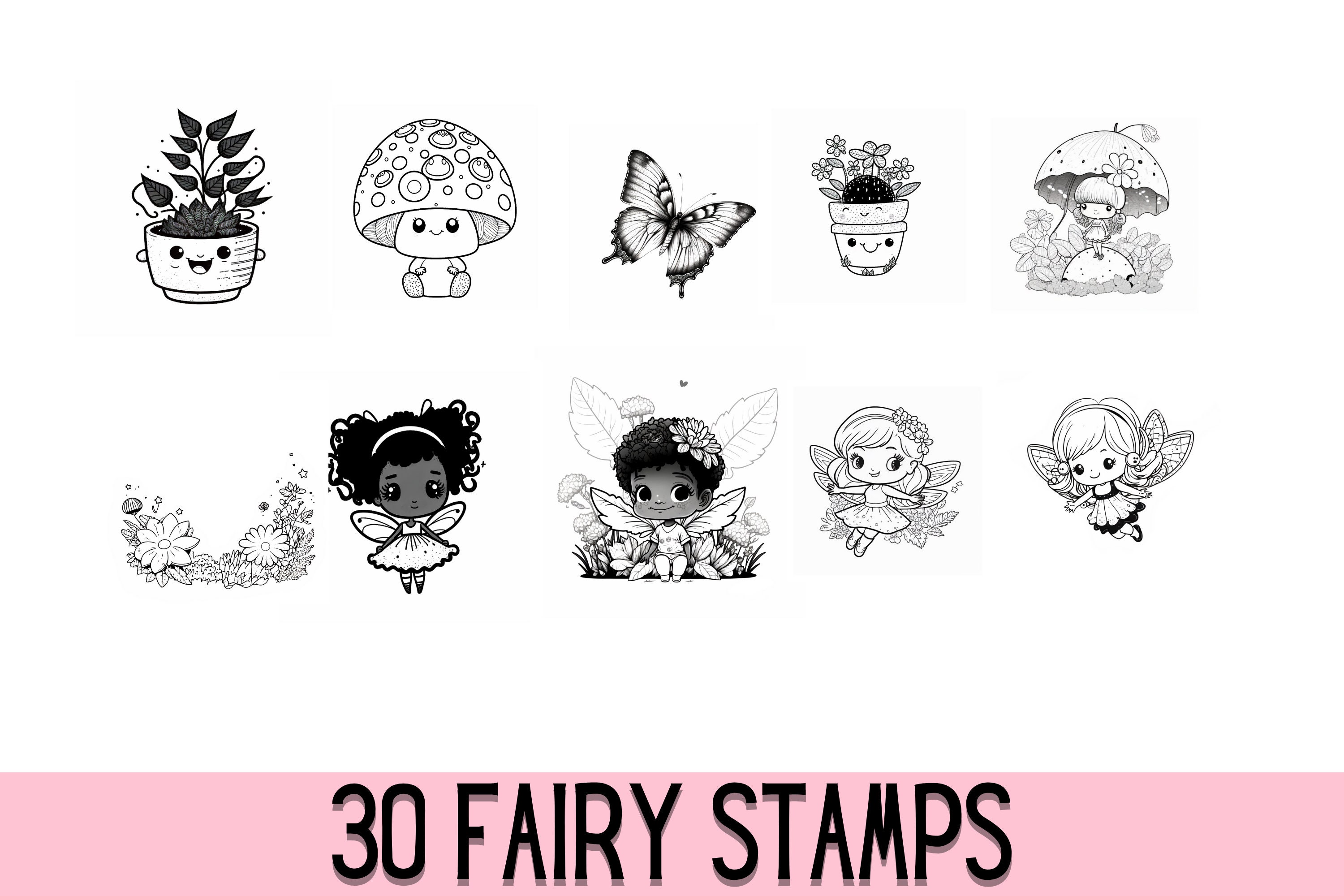 30 Fairy Stamps for Procreate, Procreate Brushes Fairies, Procreate ...